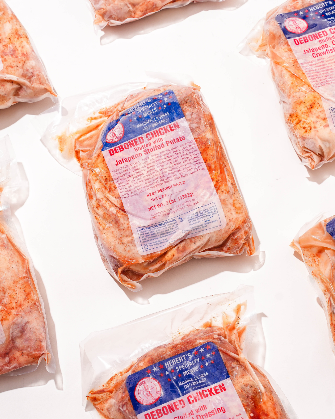 Deboned Stuffed Chicken – Hebert's Specialty Meats