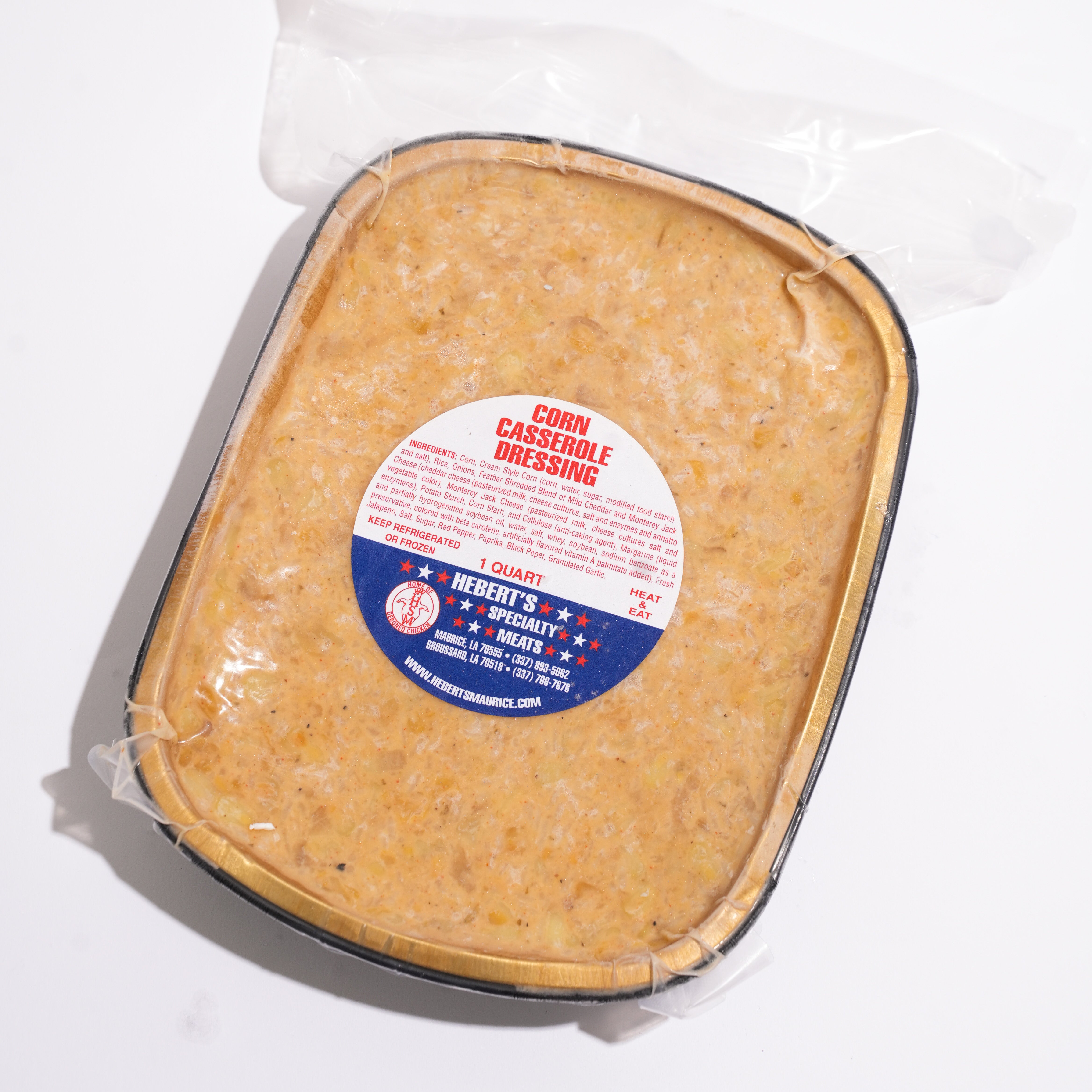 Corn Casserole Dressing (qt) – Hebert's Specialty Meats